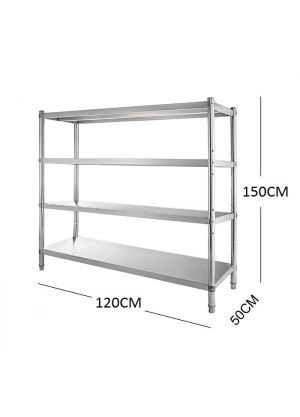120cm x 150cm Stainless Steel Metal 4 Tier Shelf Kitchen Bar Freezer ...