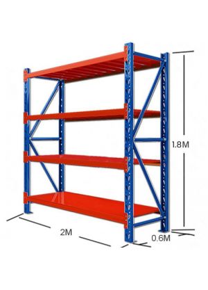 2M Shelving 2M x 0.6M x 1.8M Blue/Orange